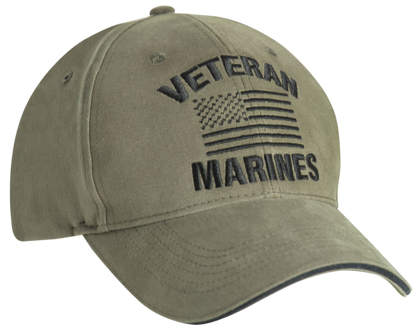 Cap, Veteran Marines with Flag on Olive Drab – The EGA Shop by Marine ...